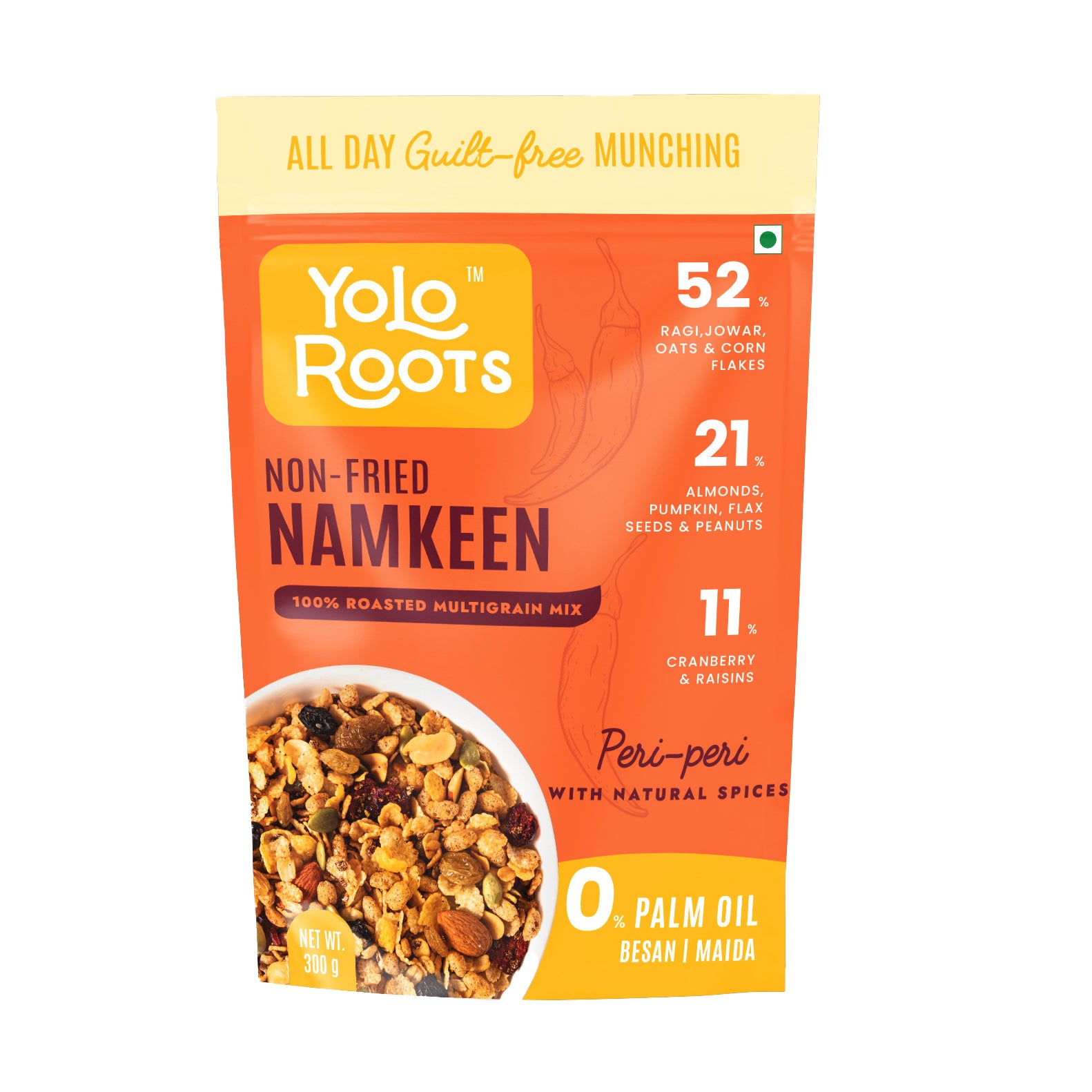 Roasted Millet Namkeen - Peri Peri – Yolo Roots
